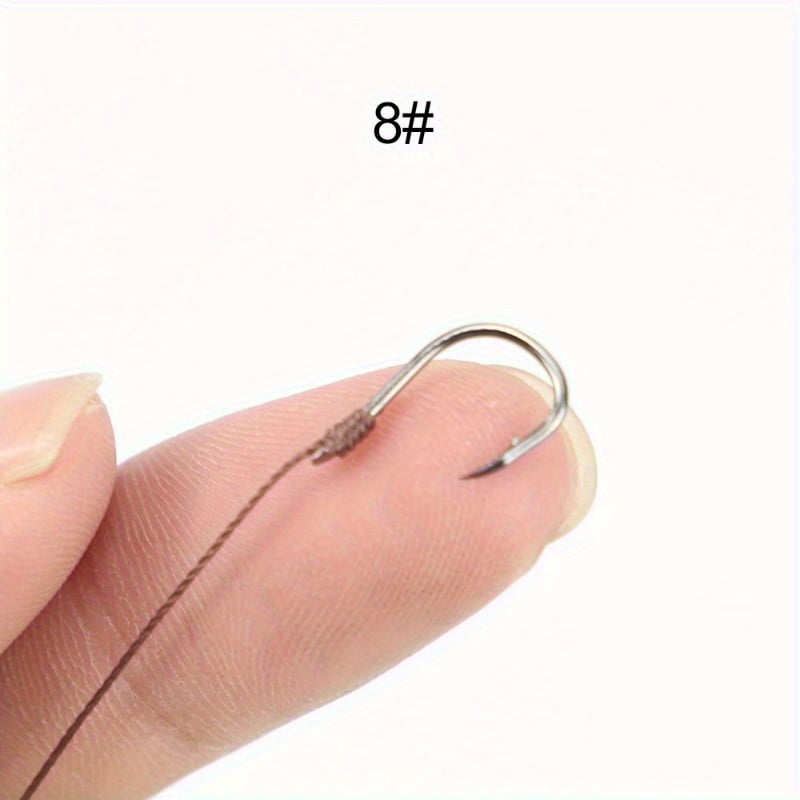 100-Pack Pre-Tied Double Fishing Hooks on Leader Lines - Polyethylene ...