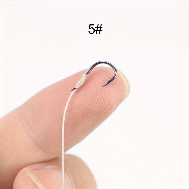100-Pack Pre-Tied Double Fishing Hooks on Leader Lines - Polyethylene ...
