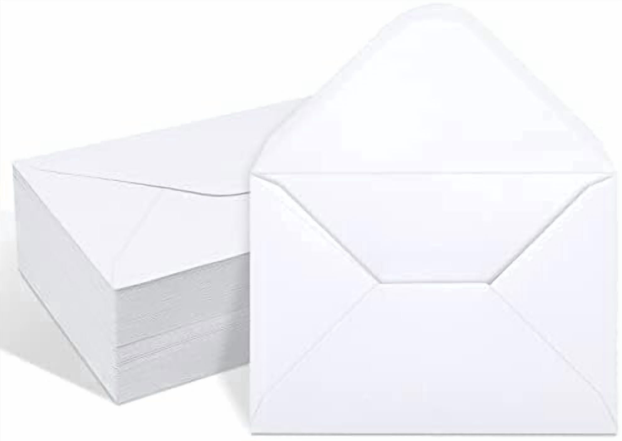 100 Pack Premium 4×6 White Contour Flap Envelopes – Wet-Adhesive Seal ...