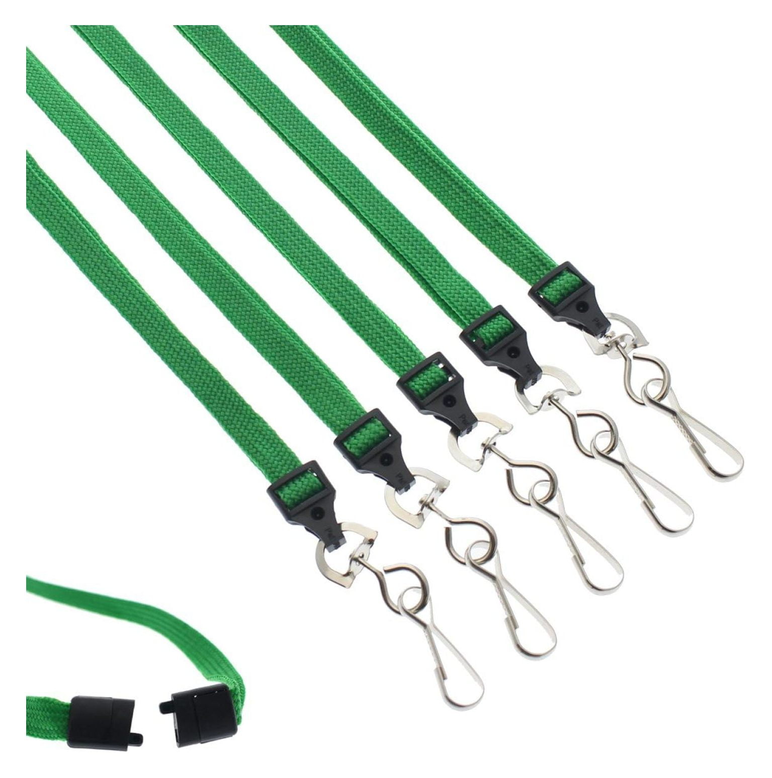 100 Pack - Premium Breakaway Lanyards for ID Badges - Metal Swivel J ...