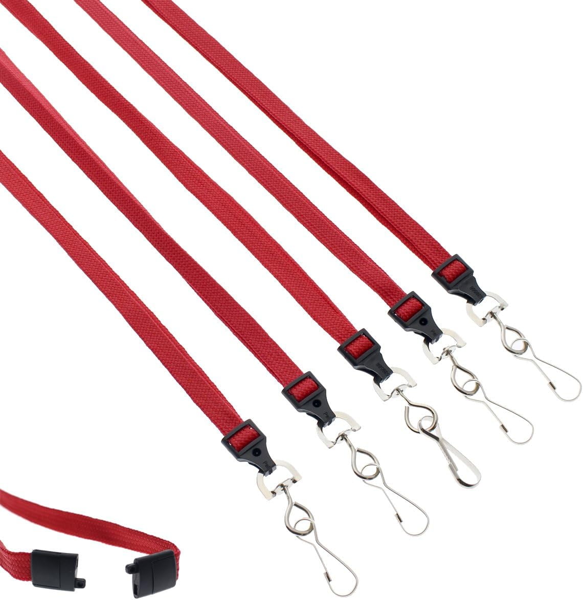 100 Pack - Premium Flat Breakaway Lanyards for ID Badges & Badge ...