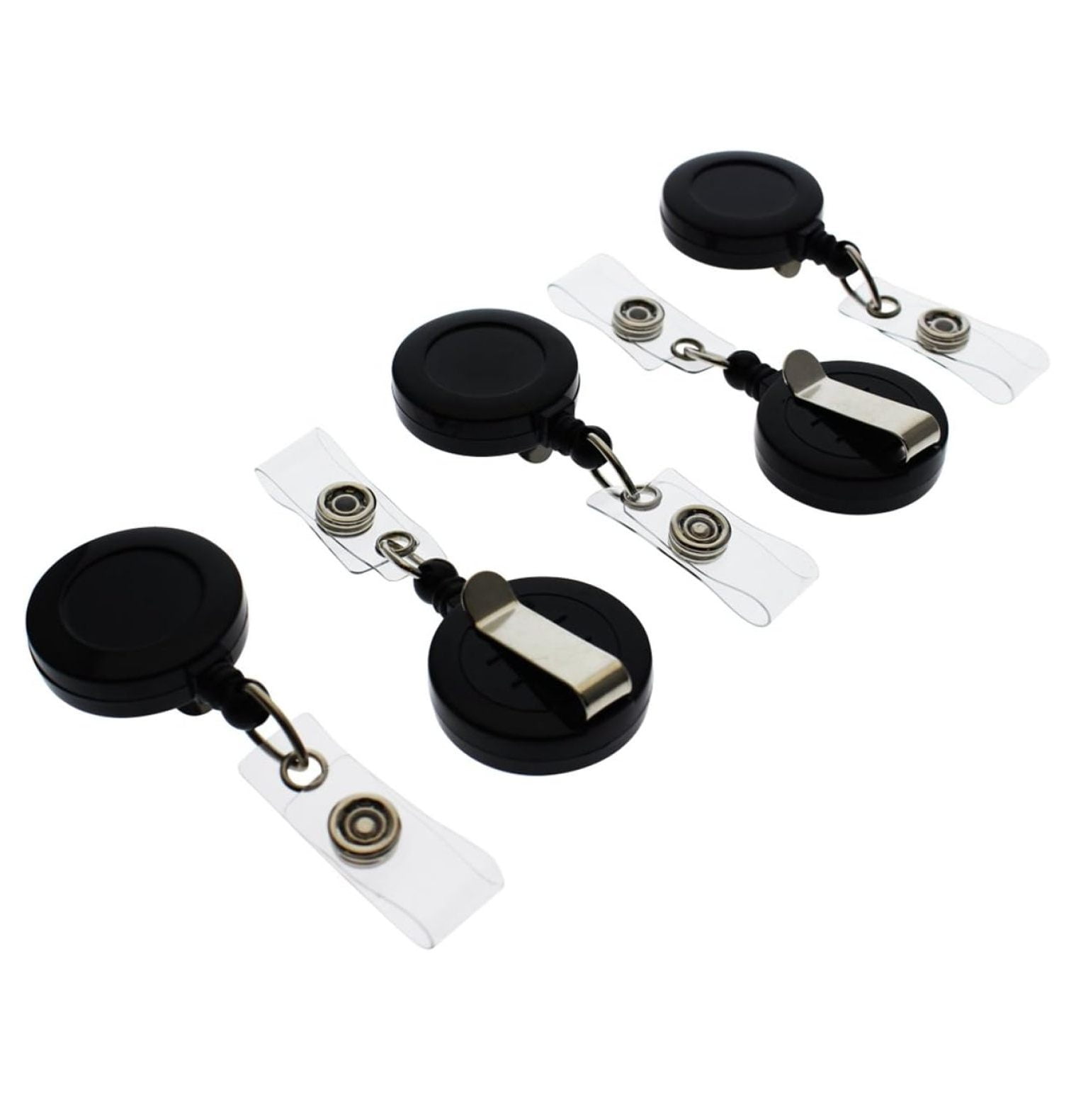 100 Pack - Premium Retractable ID & Key-Card Badge Reels with Secure ...
