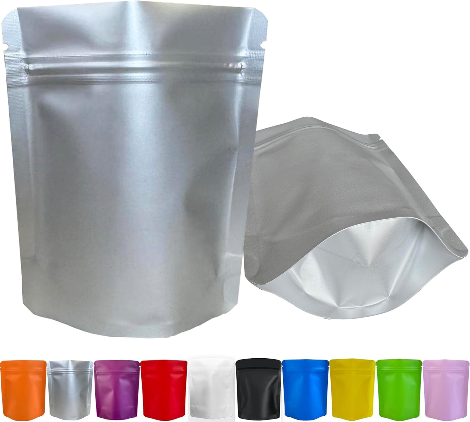 100 Pack Premium Smell Proof Mylar Bags, Resealable Food Storage Bags ...