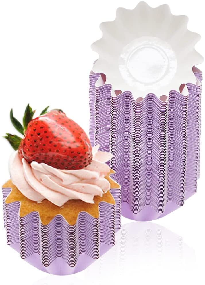 100 Pack Purple Baking Cups Muffin Cupcake Liner Brioche Standard ...