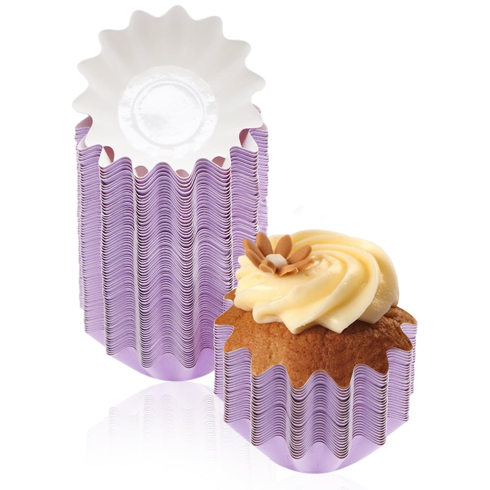 100 Pack Purple Baking Cups Muffin Cupcake Liner Brioche Standard ...