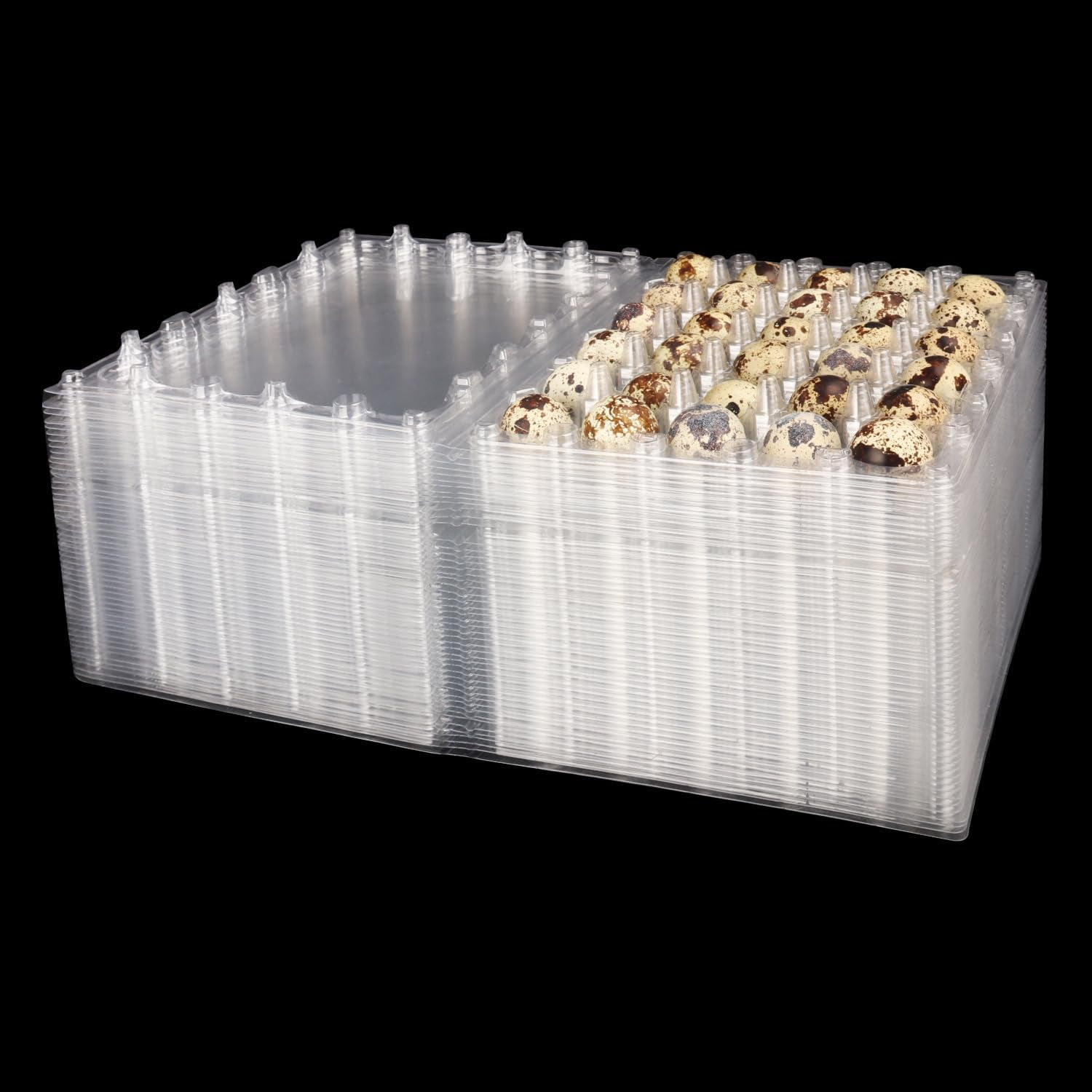 100 Pack Quail Egg Cartons, Clear Plastic Quail Egg Trays, Holds up to ...