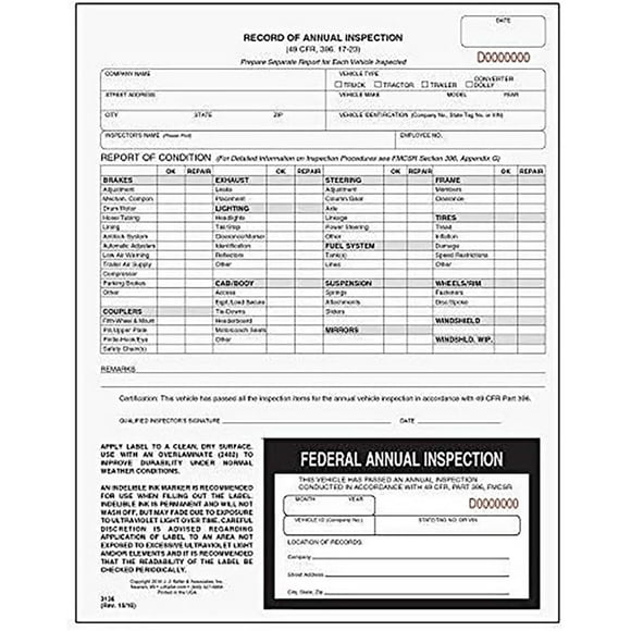Dot Inspection Forms