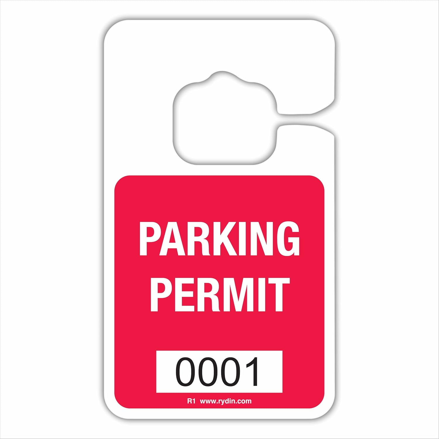 100 Pack Red Rear View Mirror Parking Permits - 2.75"x4.75" - Numbered ...