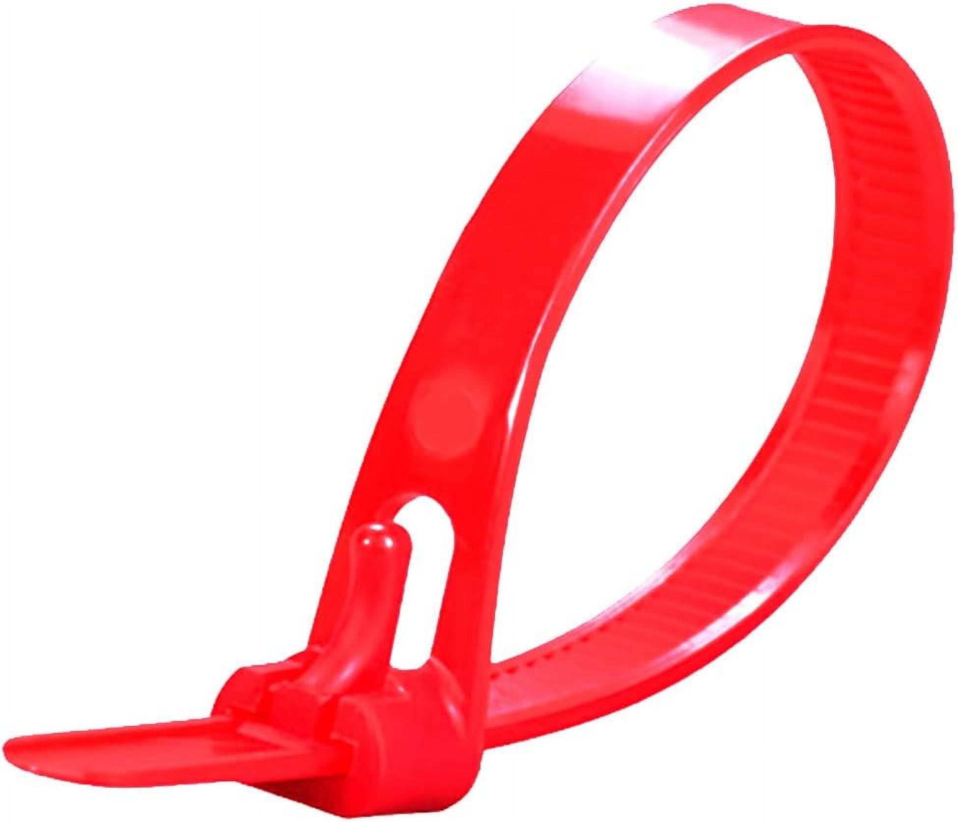 100 Pack Red Thick Cable Ties Heavy Duty Large 200mm×7.6mm Strong Nylon ...