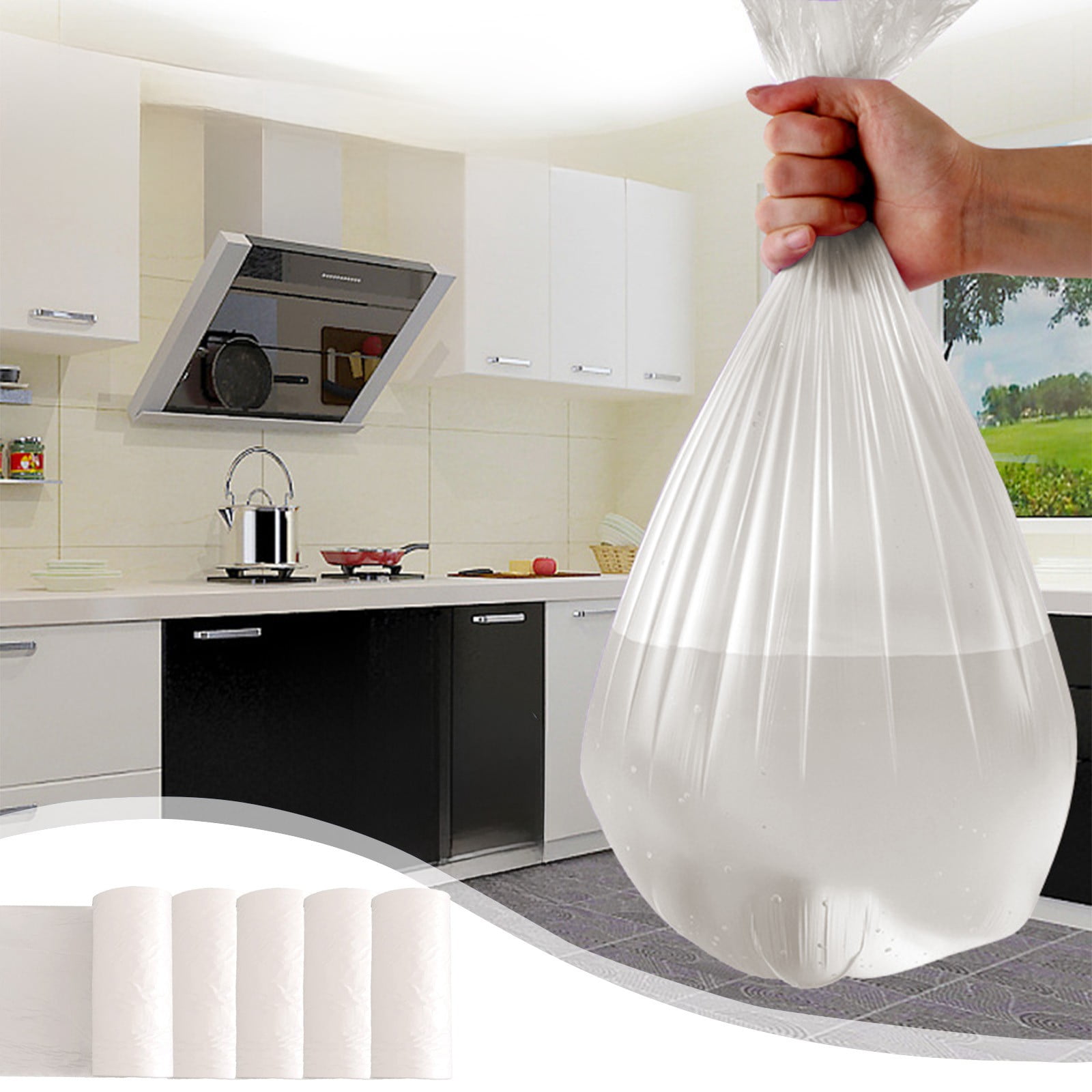 100-Pack Reinforced Thick Trash Bags - High-Capacity 12kg Tear ...