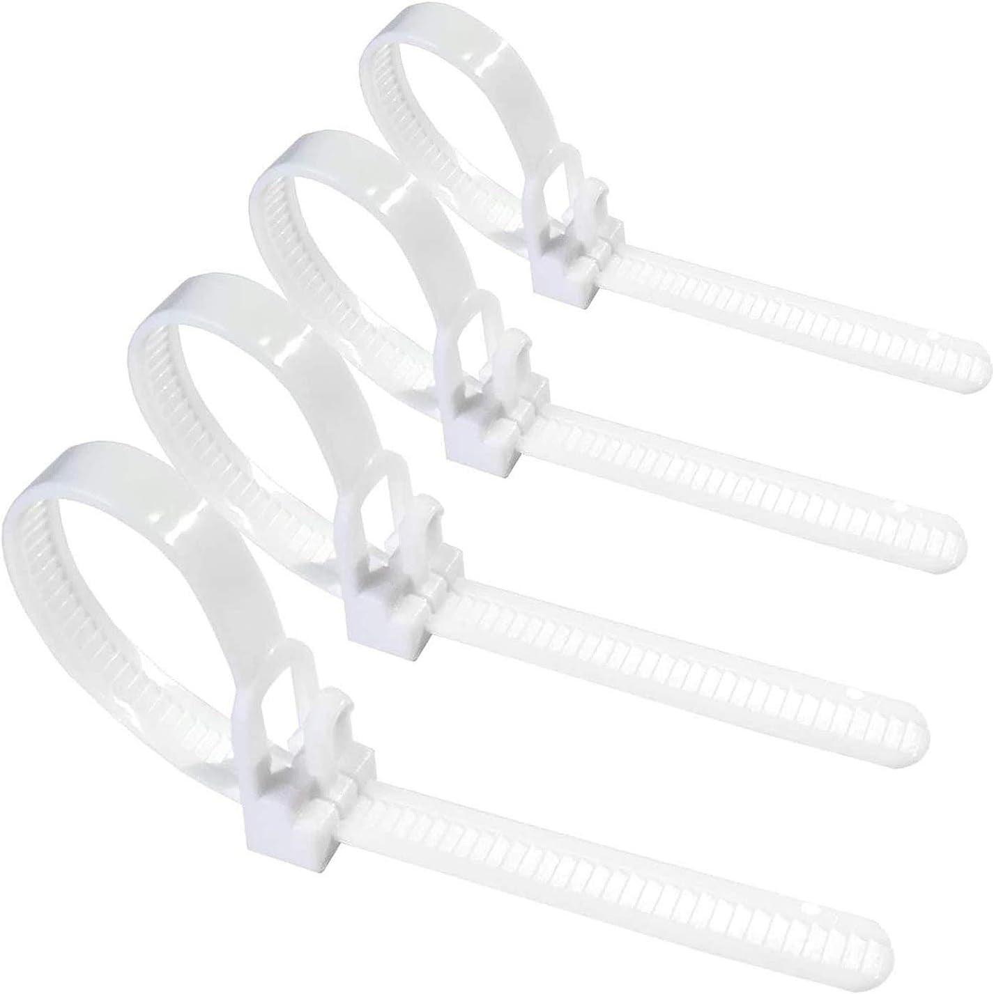 100 Pack Releasable Cable Ties, 7.2mm x 300mm, Reusable Strong Tie ...