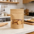 100 Pack Resealable Kraft Paper Envelopes Mini Zipper Bags With Clear ...