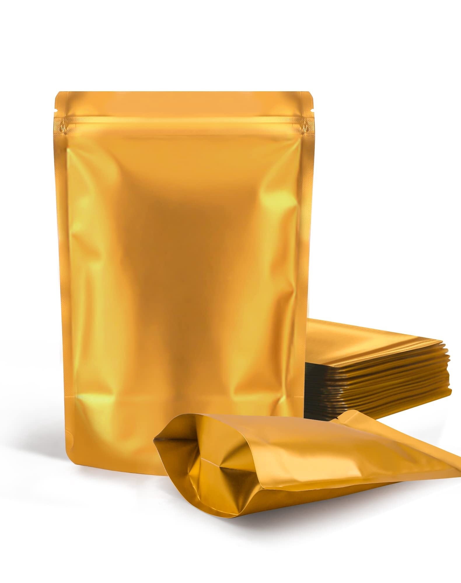 100 Pack Resealable Stand-Up Pouches, 5.5" x 8.6" Odor Resistant ...