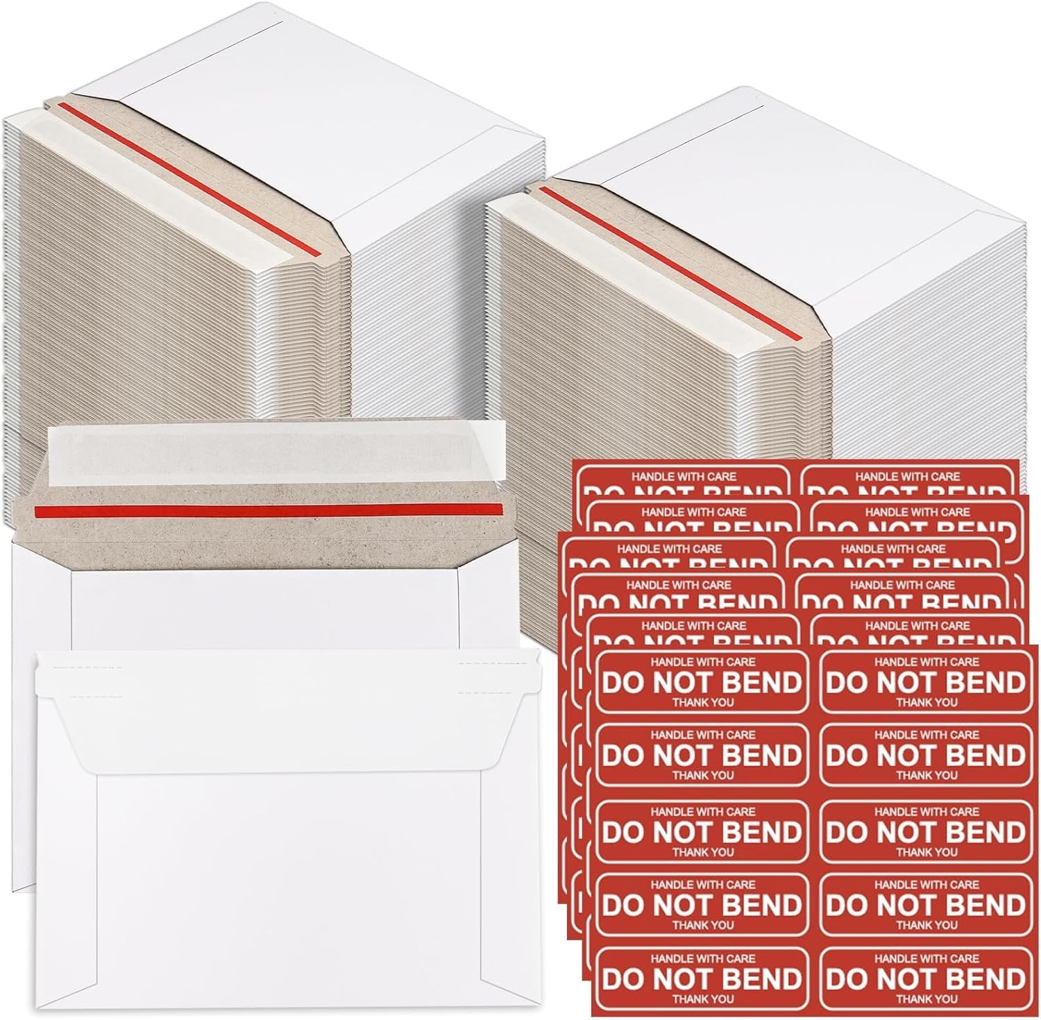 100 Pack Rigid Mailers 6.5x4.5 Inch Self Seal Photo Document Mailer ...