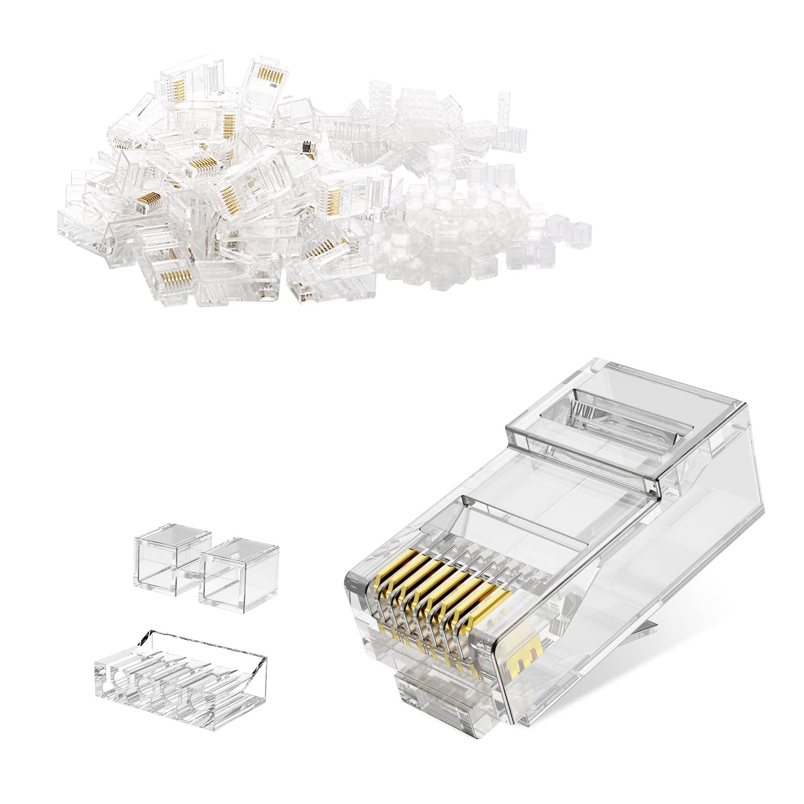 100 Pack Rj45 Connectors, Ethernet Coupler Easy and Fast Termination ...