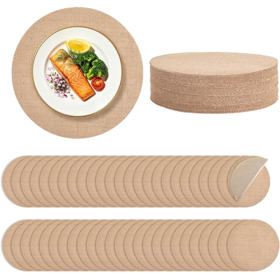 100 Pack Round Placemats 280gsm Denser Weave, Double‑Layered, Rustic ...