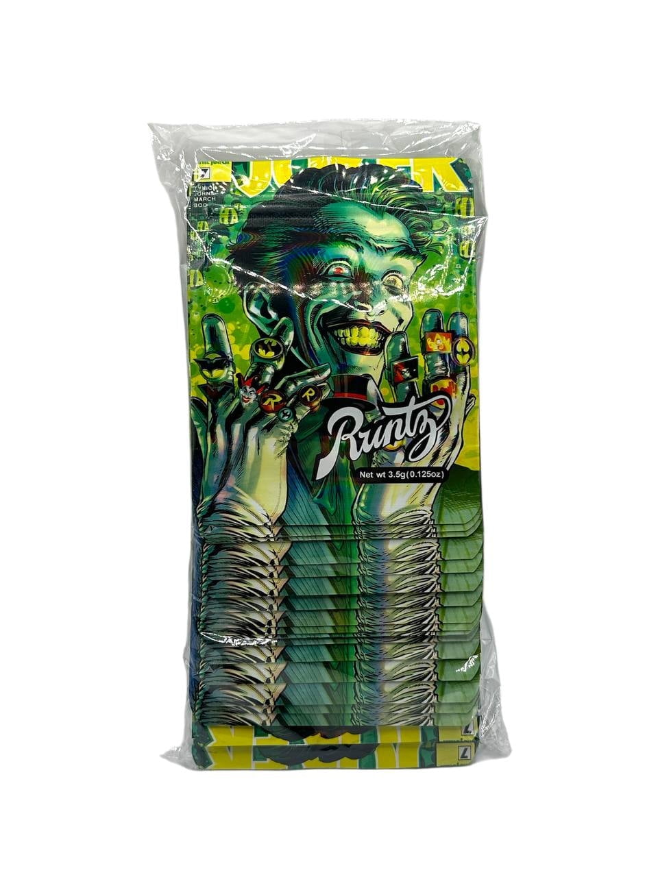 50-Pack Runty Edition 3.5g Mylar Bags – Green, Smell-Proof, Resealable ...