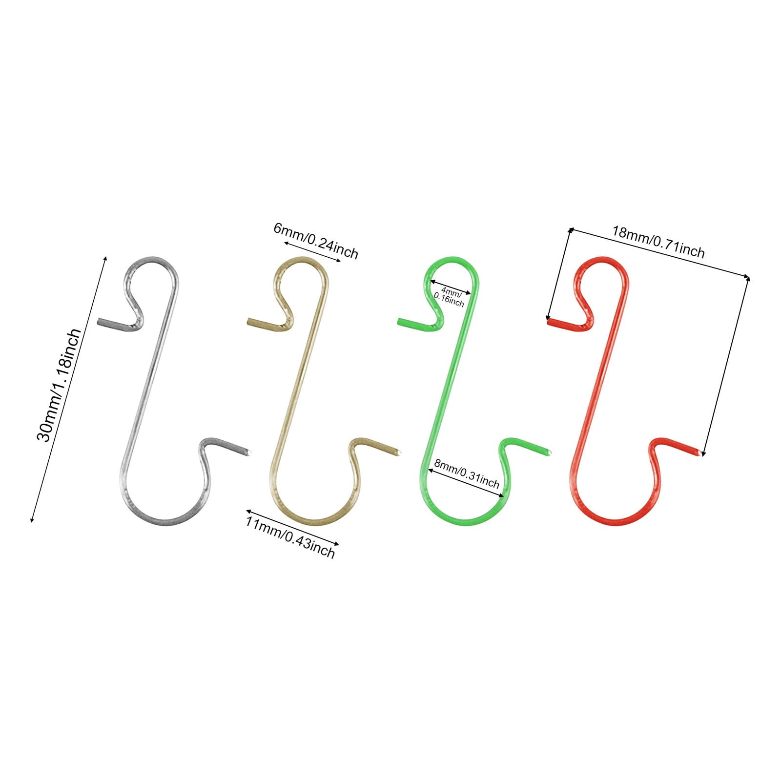 100 Pack S Shaped Hooks,Hangers Hooks,Metal Wire Ornaments Hooks ...