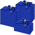 100 Pack Satin Dinner Napkins 20" x 20" with Floral Edges Royal Blue ...