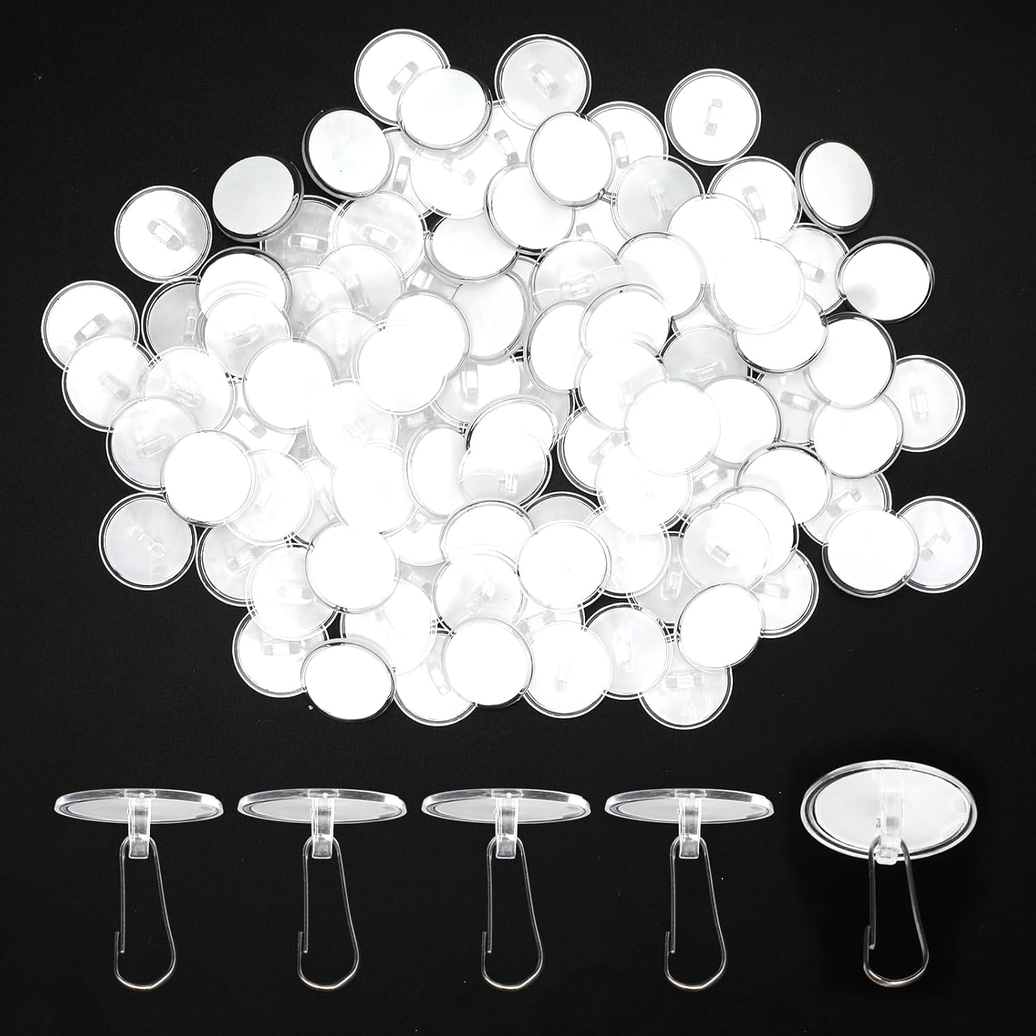 100 Pack Self Adhesive Ceiling Hooks,Ceiling Hooks Adhesive Transparent ...