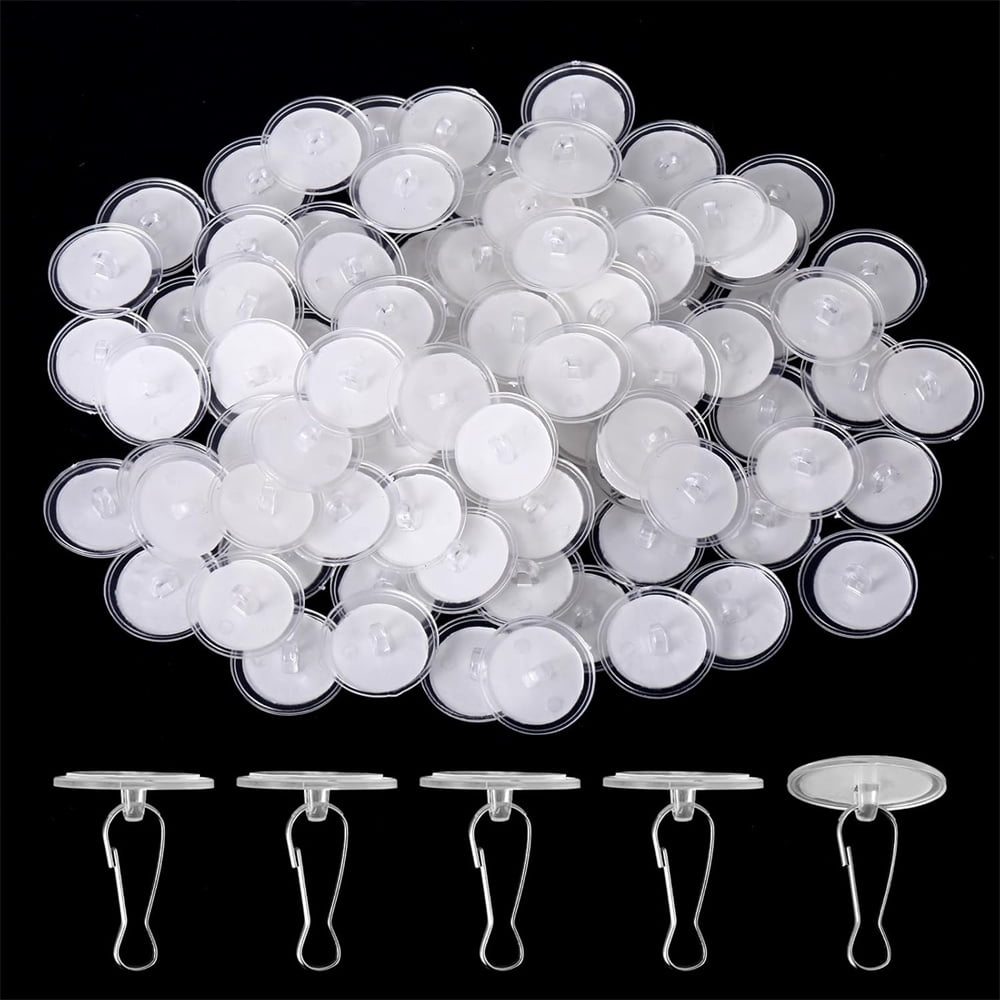 100 Pack Self-Adhesive Ceiling Hooks for Hanging, NOGIS No-Drill ...