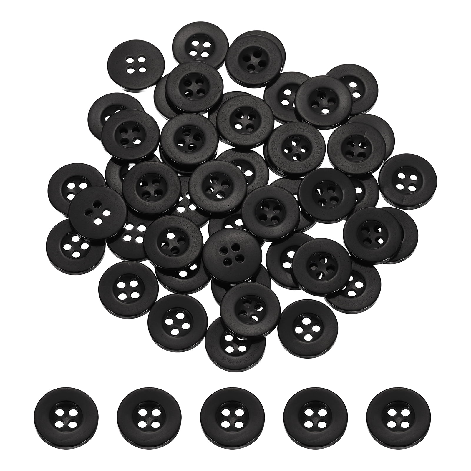 100 Pack Sewing Buttons, (5/8") 15mm Resin Round 4-Hole Decorative ...