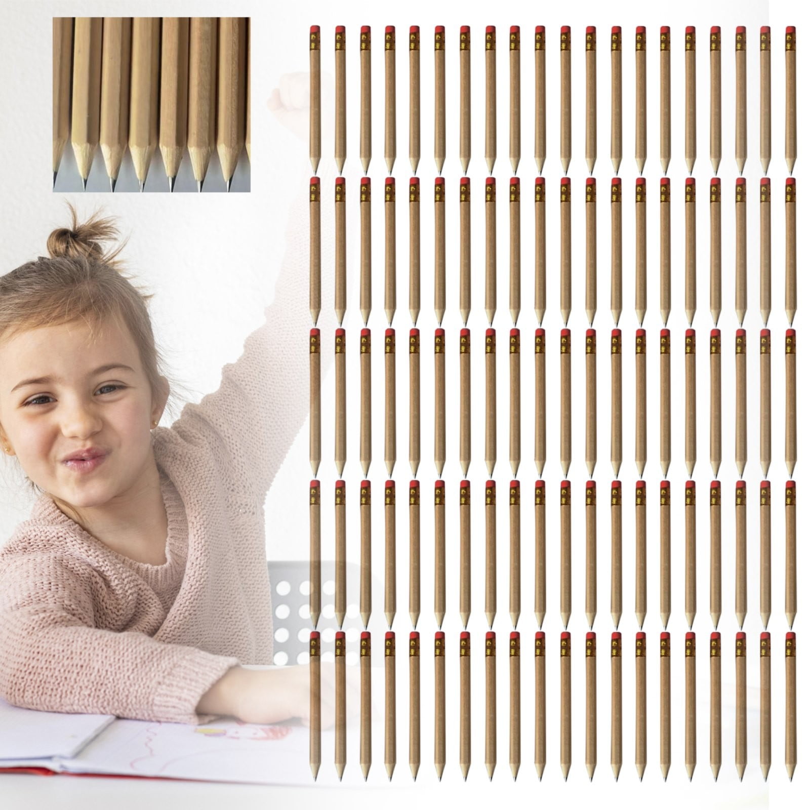 100 Pack Sharpened #2 Pencils with Erasers, Yellow Wood Pencils, Pre ...