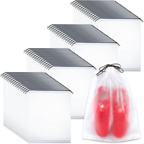 100 Pack Shoe Bags for Travel, 15.7" x 11.8" Large Clear Travel Shoe ...