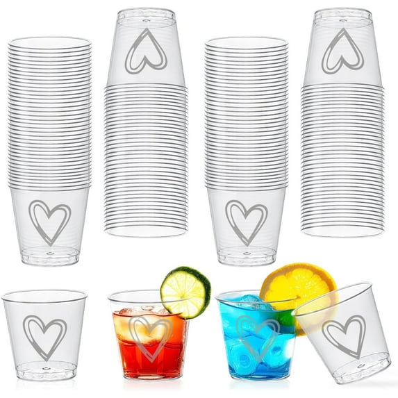 100 Pack Shot Glasses,1 oz Plastic Shot Cups Disposable,Clear Mini Shot ...