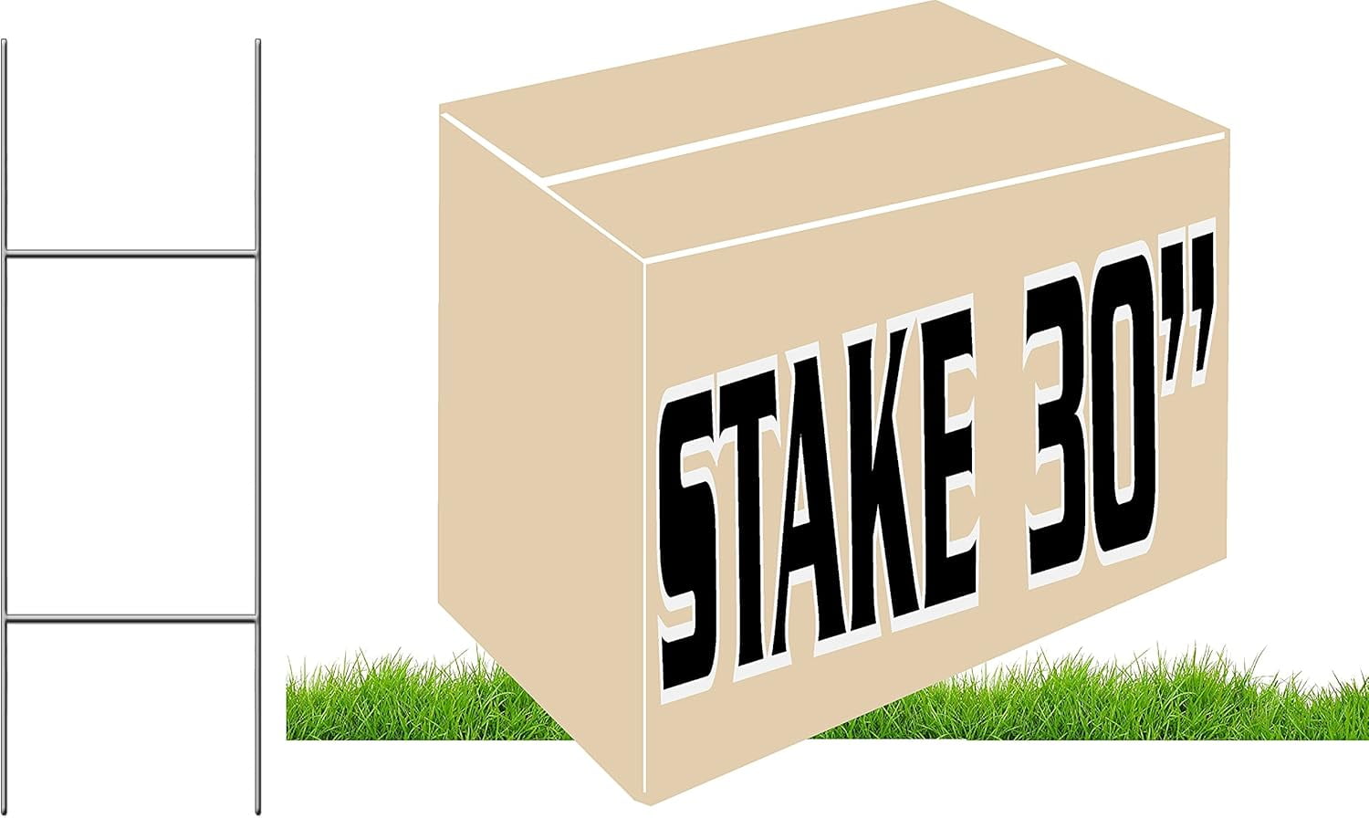 100 Pack, Sign Stake 30'' x 10'' - Use with 4mm or 5mm Corrugated Signs ...