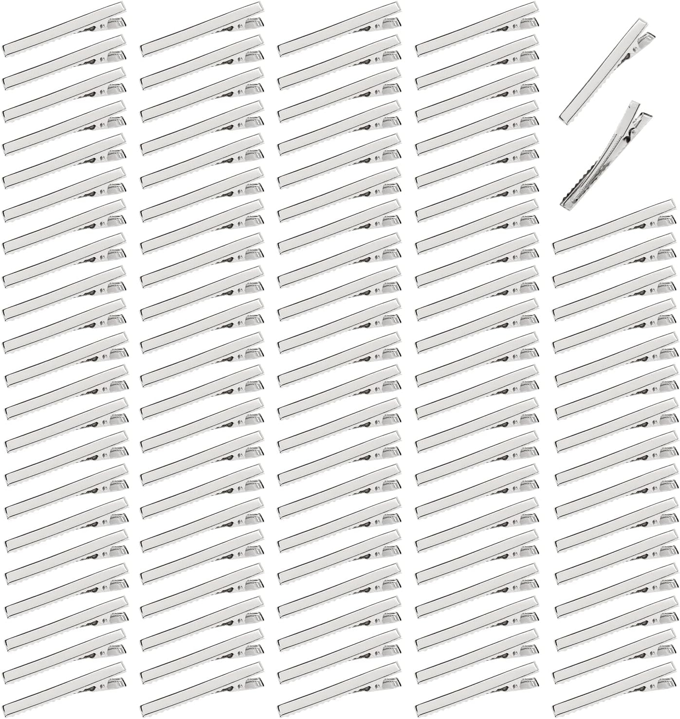 100 Pack Small Plain Silver Duckbill Alligator Metal Hair Clips ...