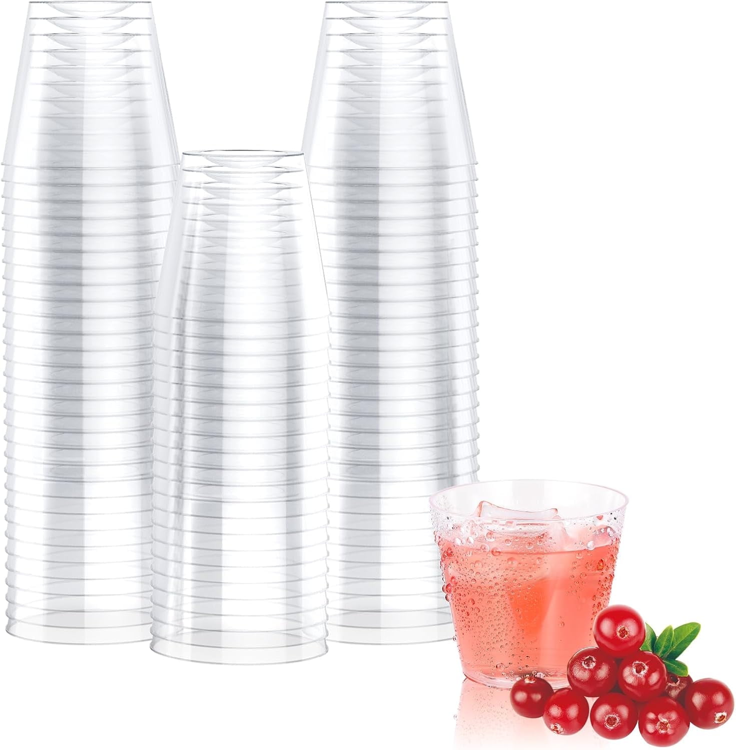 100 Pack Small Plastic Shot Glasses 1 oz Disposable Cups 1 Ounce ...