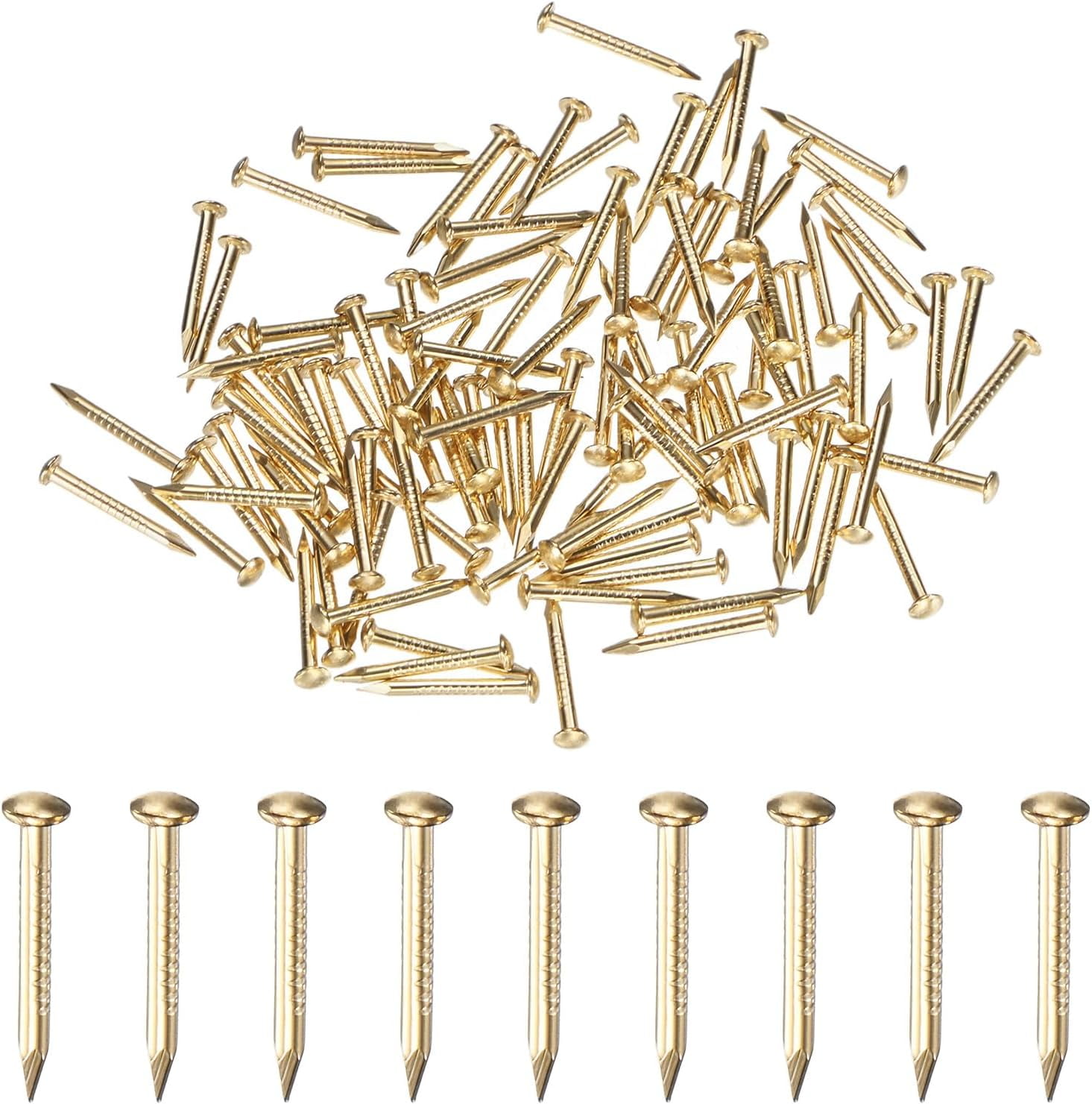 100-Pack Small Tiny Nails, 1.2mm x 12mm Brass Precision MIni Nails ...