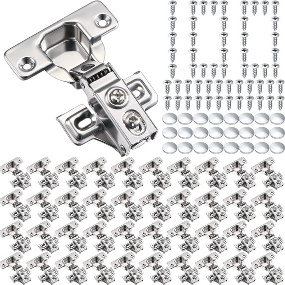 100 Pack Soft Closing Cabinet Hinges for Kitchen 1/2 Inch Partial ...