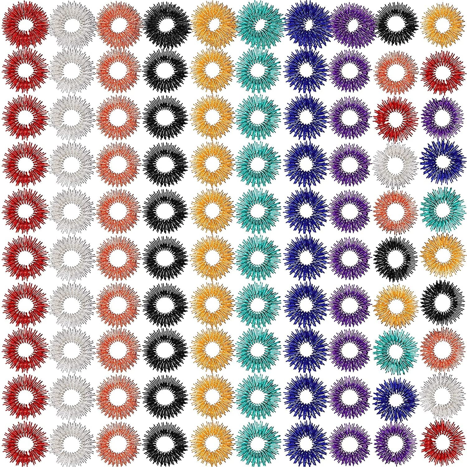 100 Pack Spiky Sensory Finger Rings, Acupressure Rings Spiky Sensory ...