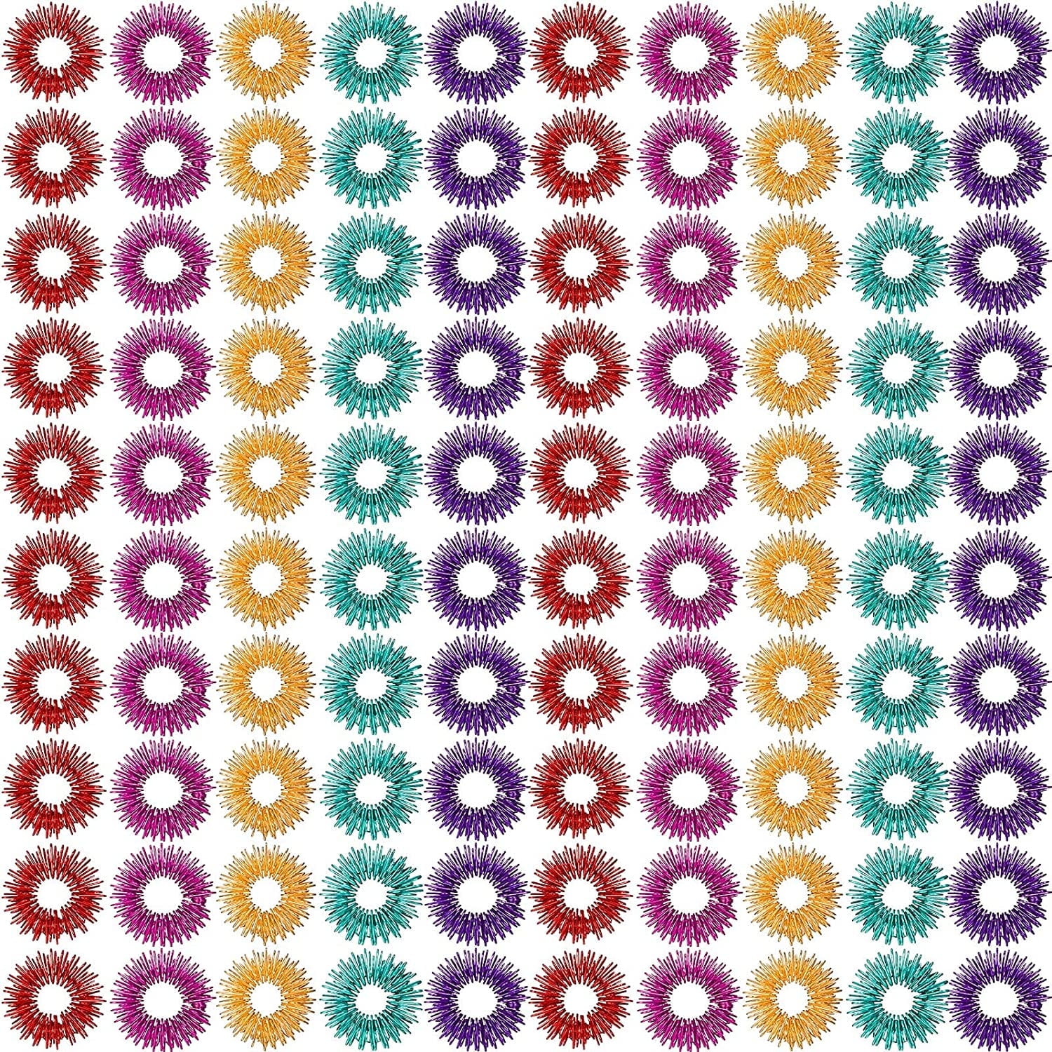 100 Pack Spiky Sensory Finger Rings, Acupressure Rings Spiky Sensory Finger Rings for Teens ...