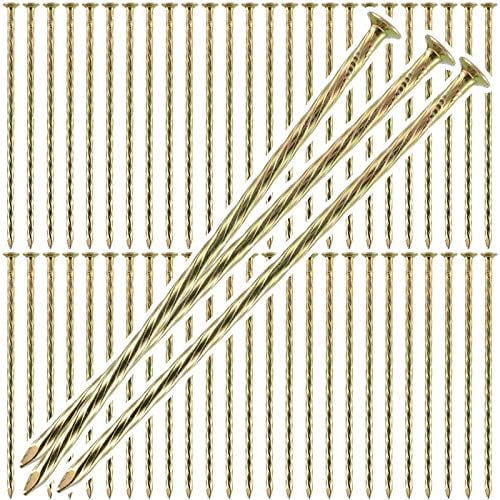 100 Pack Spiral Metal Galvanized Landscape Spikes, 6 Inch Artificial ...
