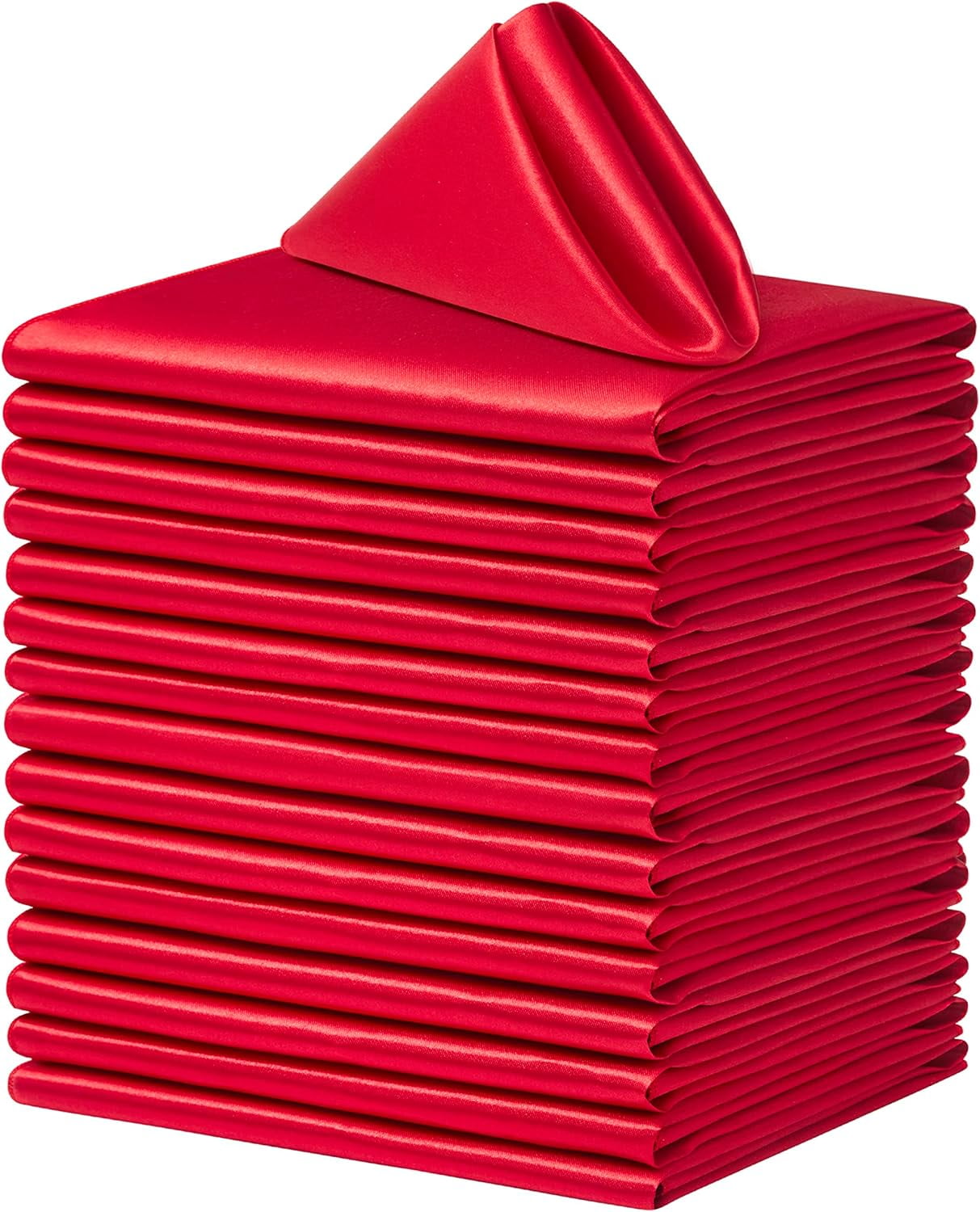 100 Pack Square Satin Dinner Napkins, 20x20 Inches Silky Soft Smooth ...