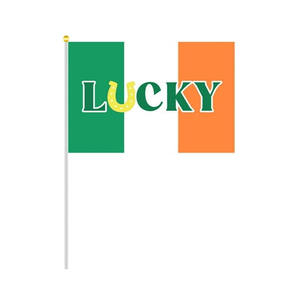 100 Pack St. Patrick's Day Hand Flags, Green Four Leaf Clover Design ...