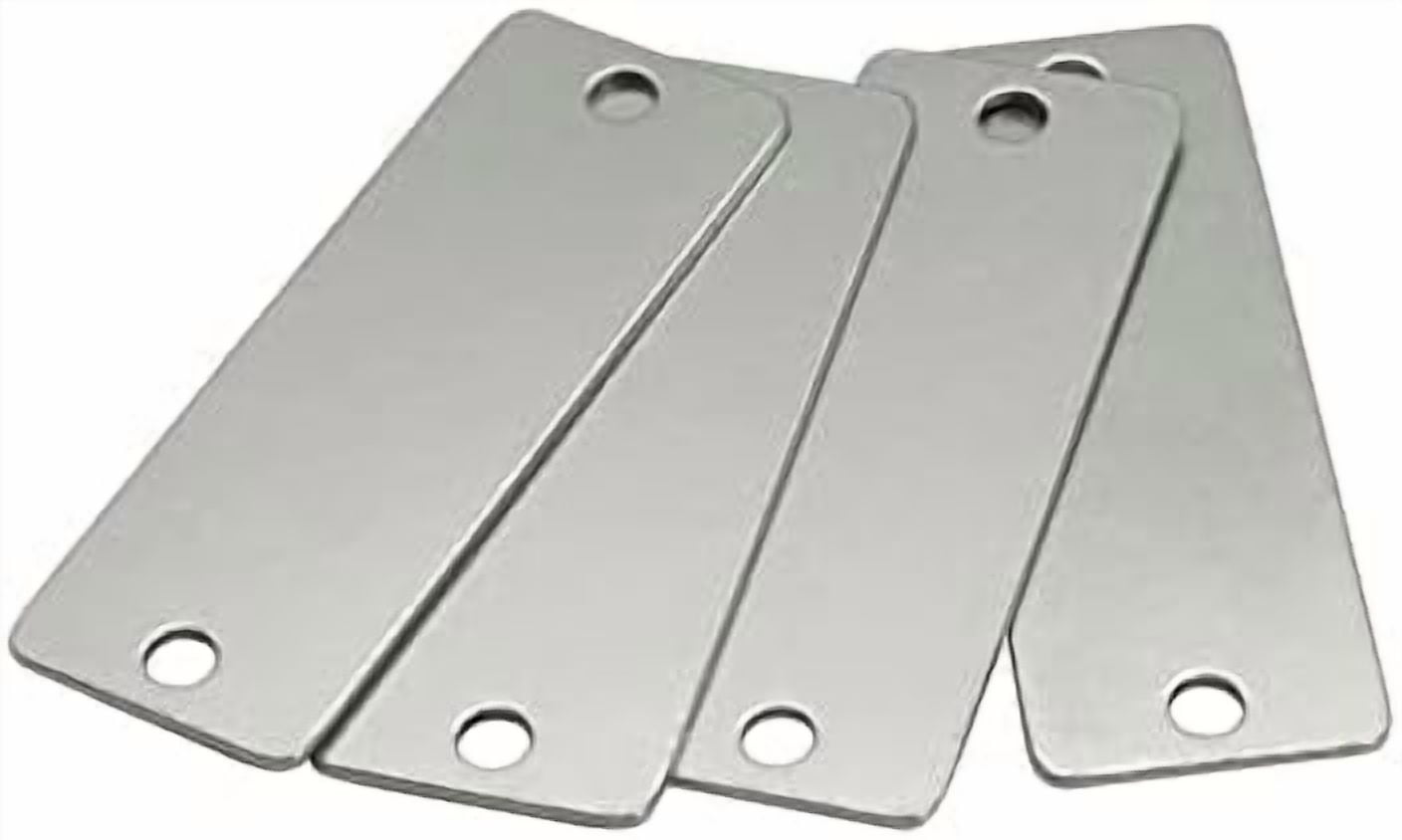 100 Pack Stainless Steel Blank Tags Engraving Blanks Rectangle Stamping ...