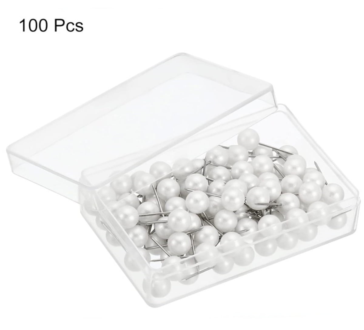 100 Pack Steel Push Pins,Boxed Round Head Map Tacks,Steel Point for ...