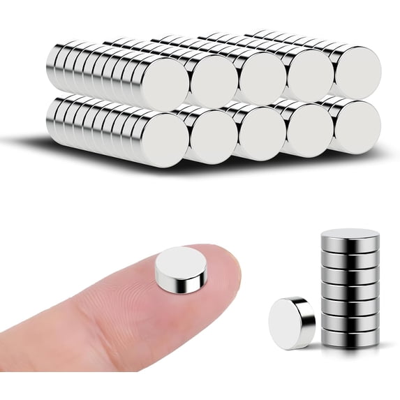 100-Pack Strong Refrigerator Magnets - Silver Nickel Round Small Mini ...
