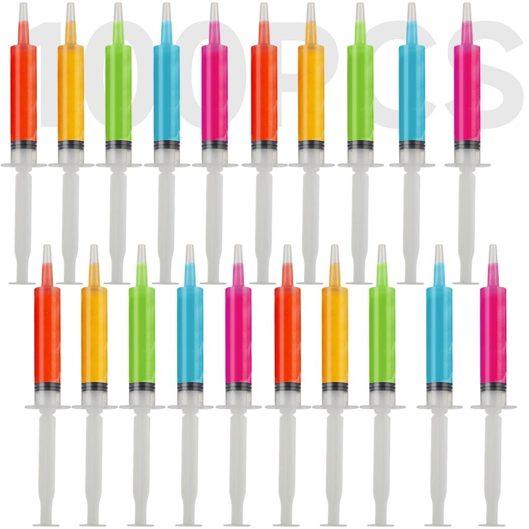 100 Pack Syringes with Tip Cap, Reusable Party Syringe, Durable Jello ...