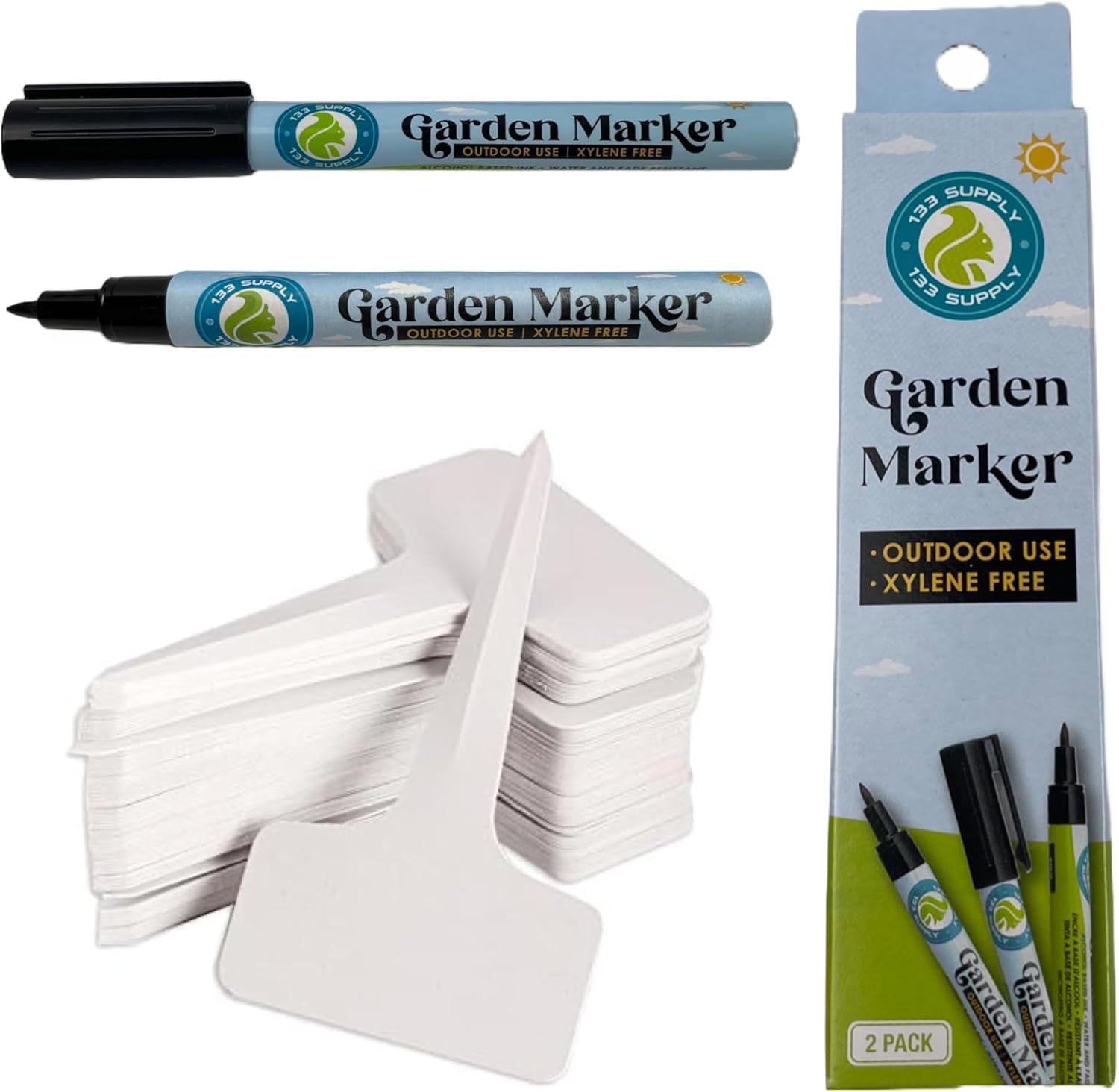 100 Pack T-Type Plant Labels for Seedlings with 2 Pack of Garden Marker ...