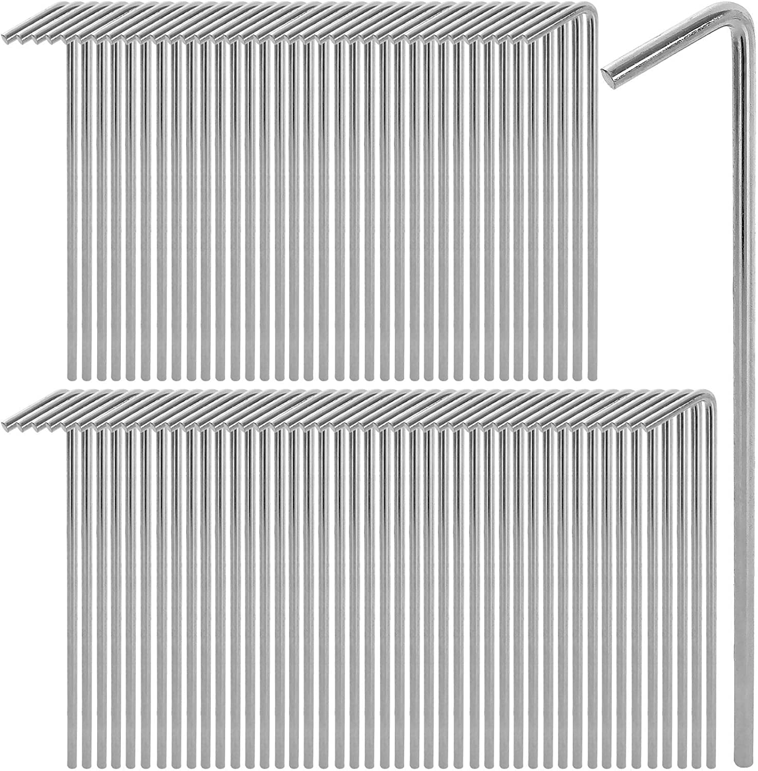 100 Pack Tent Stakes 6-3/”Galvanized Steel Metal Tent Stakes Pegs ...