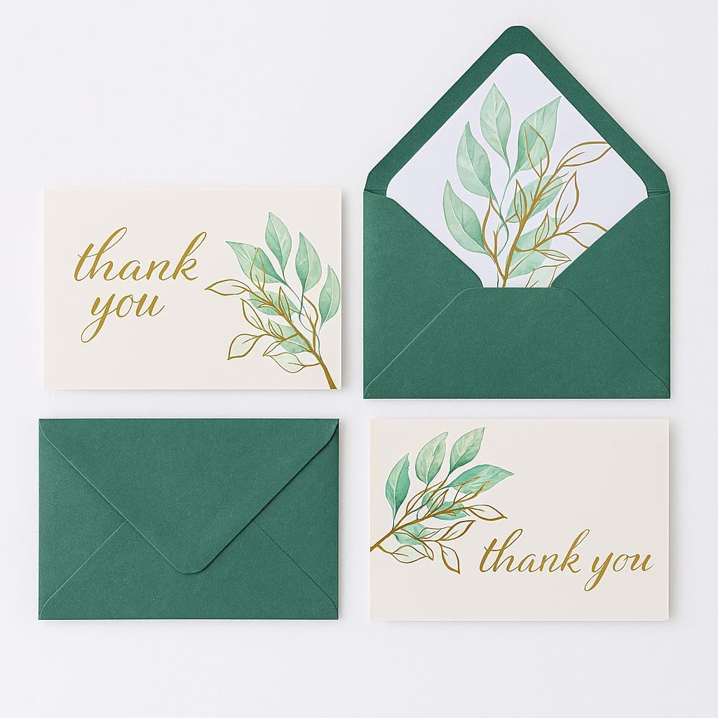 100 Pack Thank you Cards, Elegant Cards with Envelopes & 105 Stickers ...
