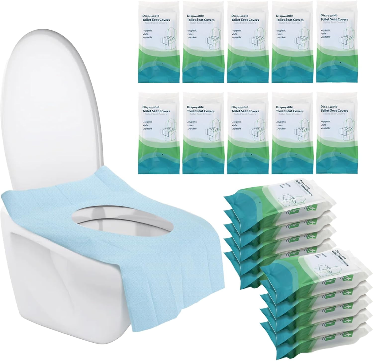 100 Pack Toilet Seat Covers Disposable, Individually Wrapped Travel ...