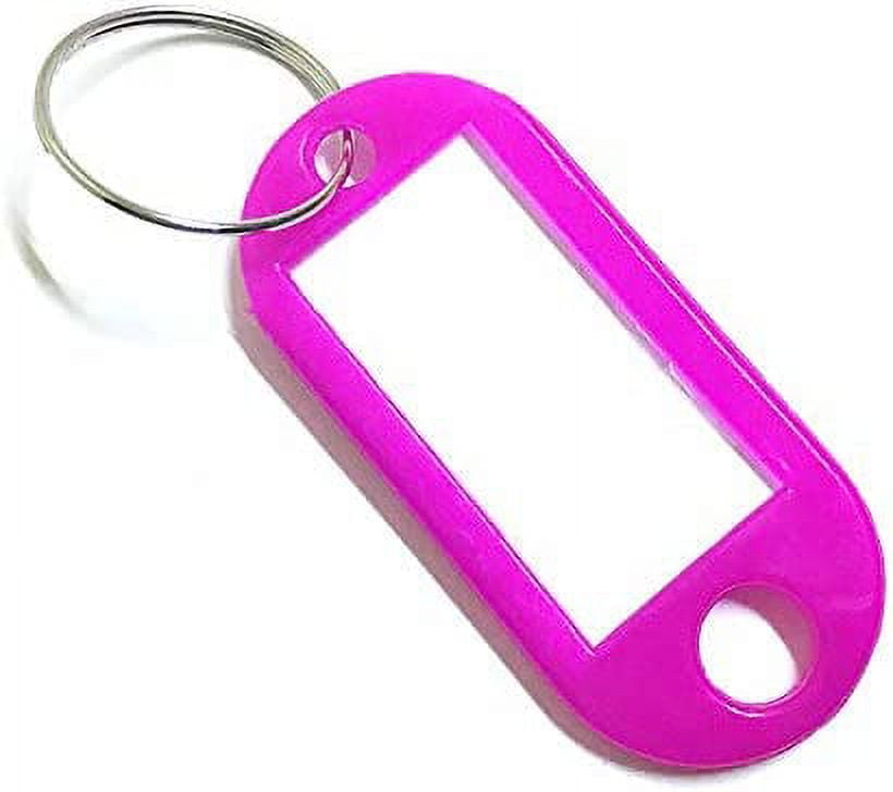 100 Pack Tough Plastic Key Tags with Label Window ID Luggage tag with ...
