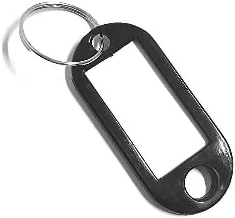 100 Pack Tough Plastic Key Tags with Split Ring Label Window, Coded ID ...