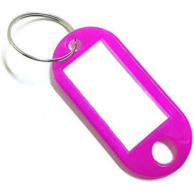 100 Pack Tough Plastic Key Tags with Split Ring Label Window, Coded ID ...
